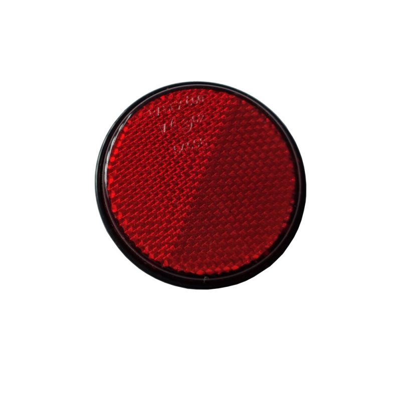 Round Red Reflector with self adhesive backing for easy fixing.