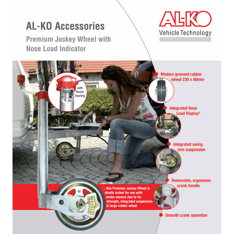 Al-ko Kober heavy duty jockey wheel with nose load indicator