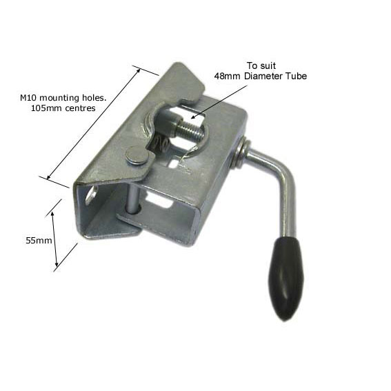 Pressed steel split clamp for 48mm diameter tube