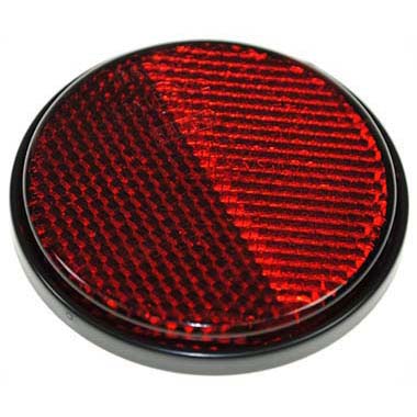 Round Red Reflector with self adhesive backing for easy fixing.