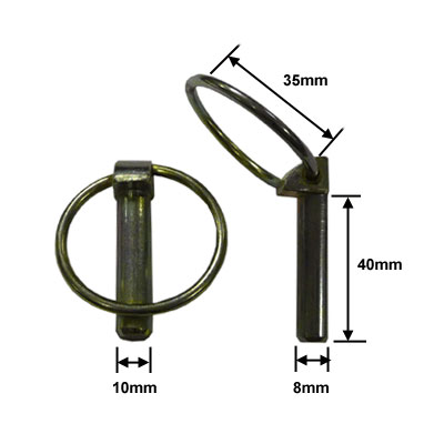 Lynch or Linch Pins 10mm by 70mm long