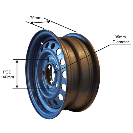 Wheel Rim 14 inch 5 stud 140mm PCD (Discontinued)
