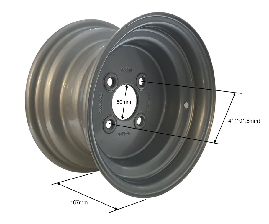 Wheel Rim 10 inch which is 6.00J wide with 4 x 100mm PCD