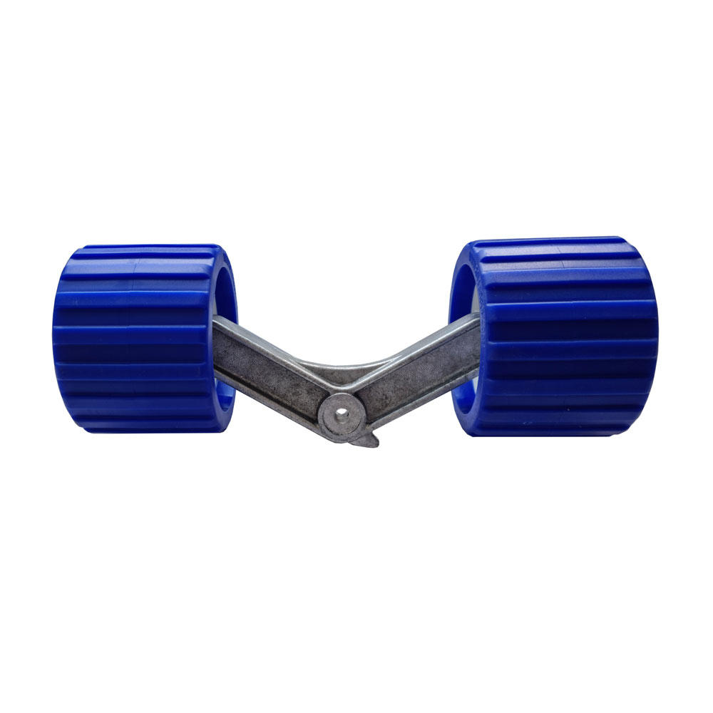 Blue Ribbed Wobble Roller Assembly for sale from Western Towing