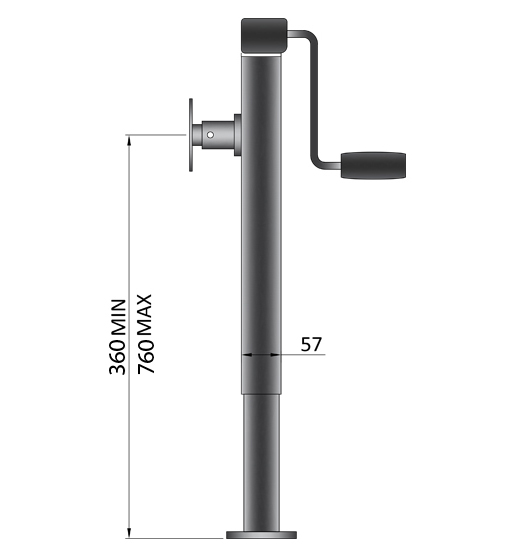 Heavy Duty Side-Wind Telescopic Swivel Jack for sale from Western Towing
